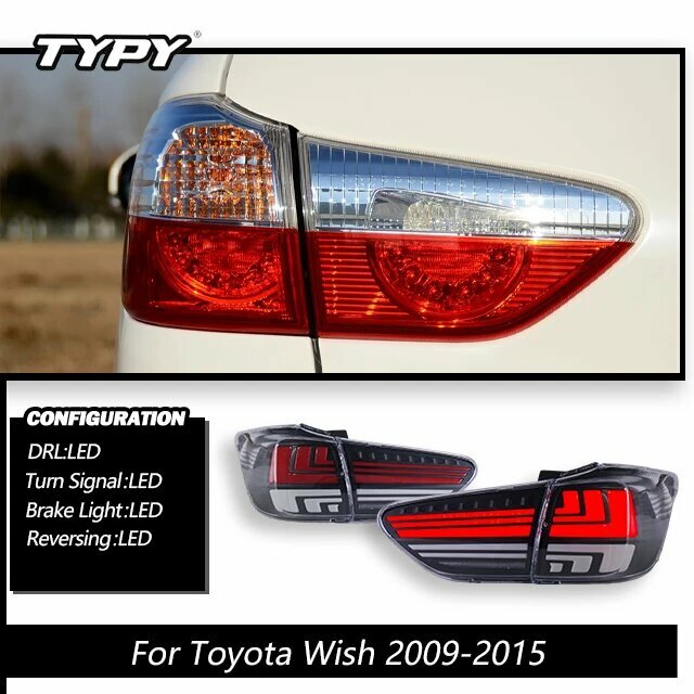 Фонари TYPY для Toyota Wish 2009-2015: задние светодиодные фонари-проекторы, дневные ходовые огни, автомобильные аксессуары