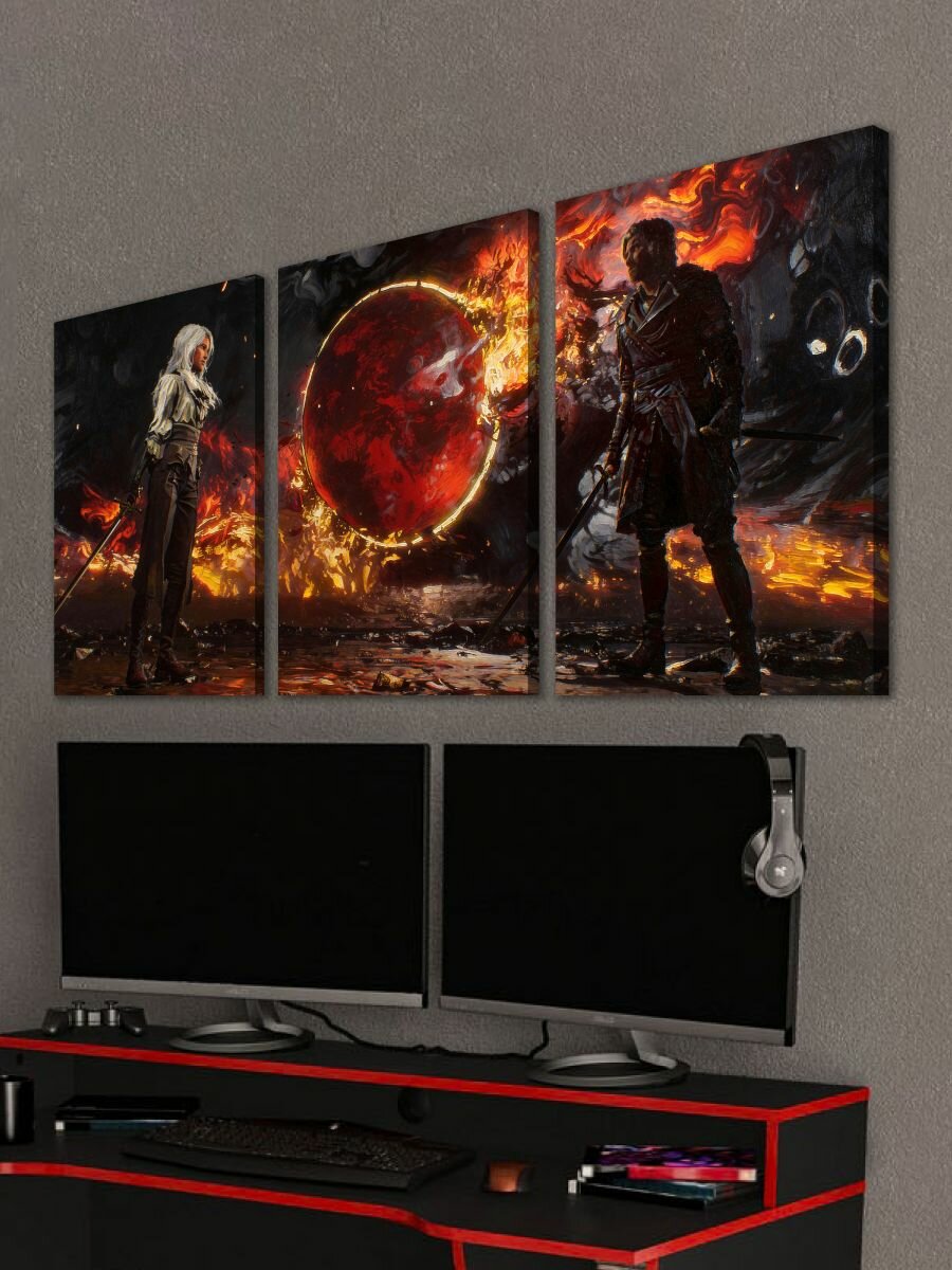Картина на стену модульная "Clair obscur final", 150 см х 70 см