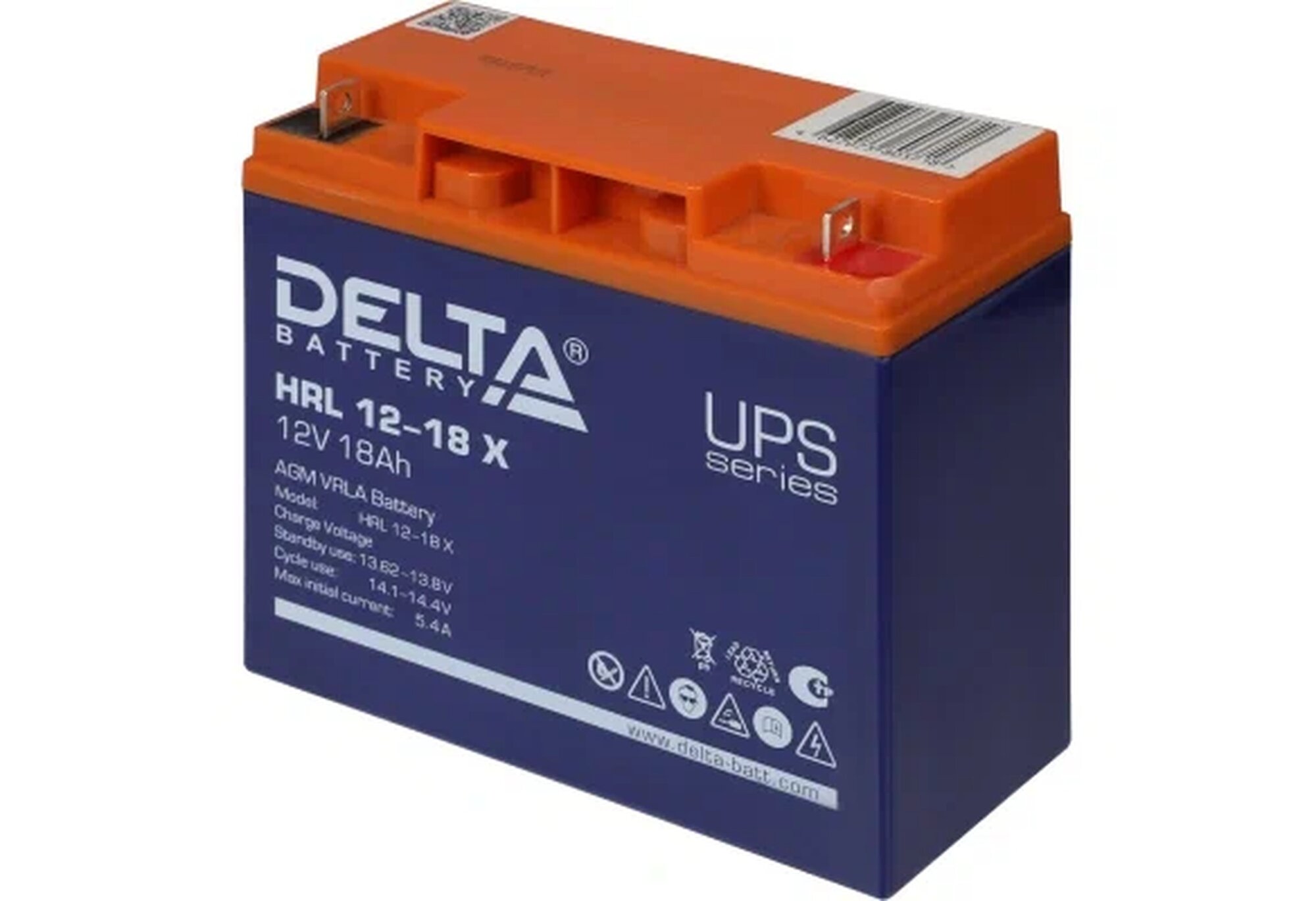 Аккумуляторная батарея Delta HRL 12-18 X, для ИБП, 12 В, 18 Ач, черный