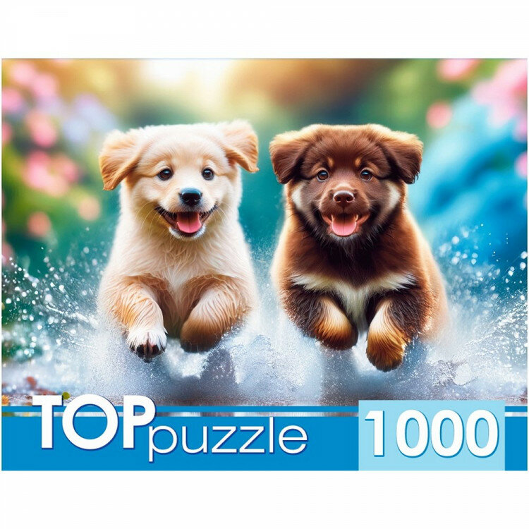 Пазл 1000 элементов TOPpuzzle Бегущие щенки РК арт. ХТП1000-8737