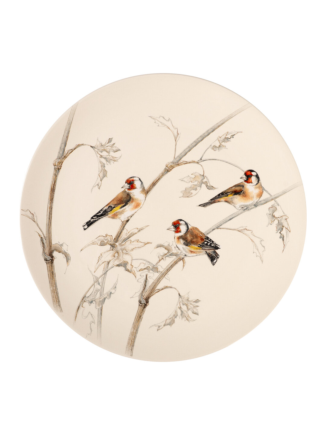 Блюдо для торта Gien Oiseaux Foret, фаянс, Франция, коллекция Oiseaux Foret