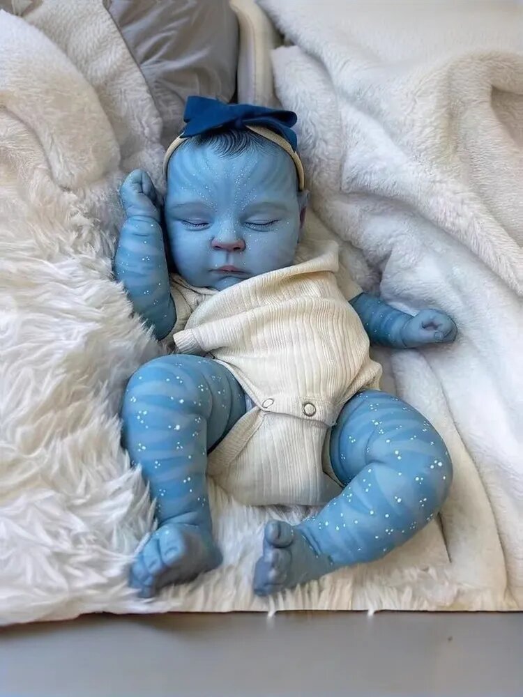 19 дюймов 48 см силиконовая кукла Реборн, тканевое тело, reborn Elf Peaches, глаза закрыты