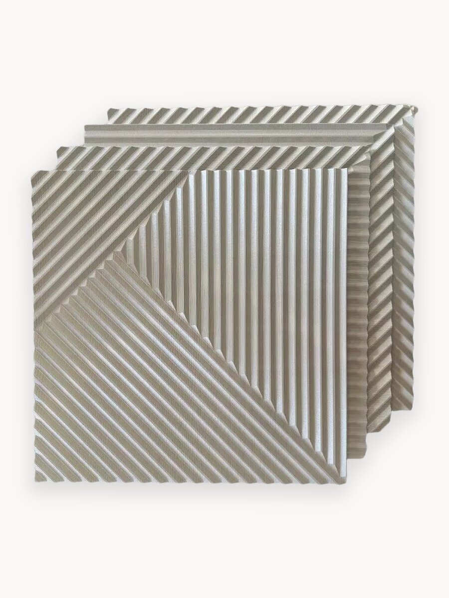 Стеновые панели декоративные из МДФ 3D / Цвет: жемчуг / 4шт