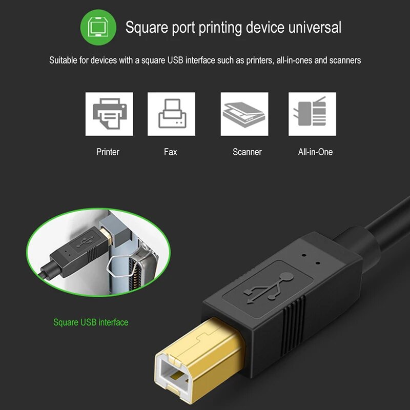 USB-C — Micro B кабель для принтера — фото 1