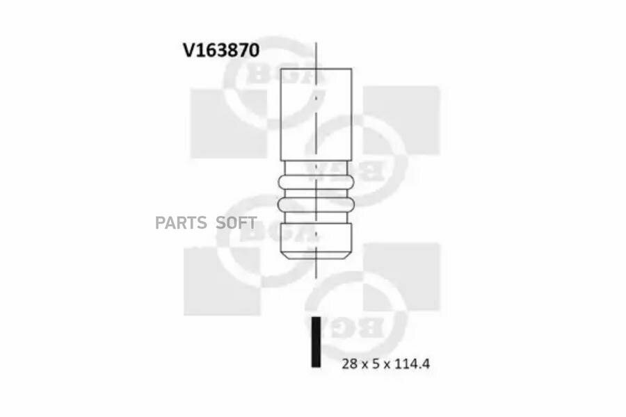 Клапан двигателя впускной [28x5x114.4] ALFA ROMEO 159, 166, GIULIETTA, SPIDER / FIAT BRAVO, CROMA, GRANDE PUNTO, STILO / OPEL.