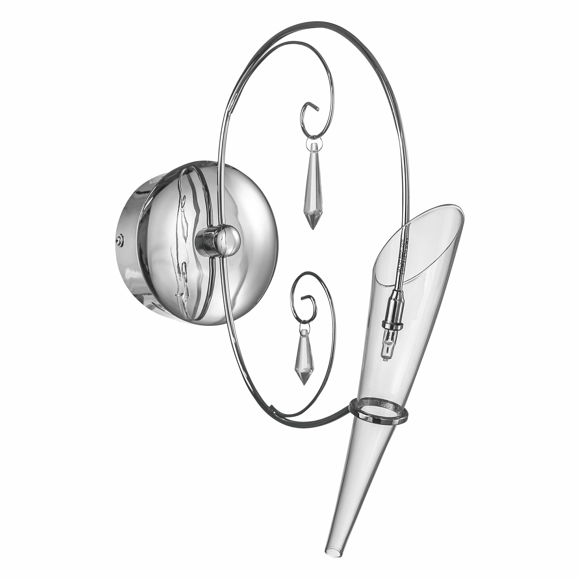 755614 Бра SCARABEO 1х35W G4 12V хром хрусталь+стекло, шт