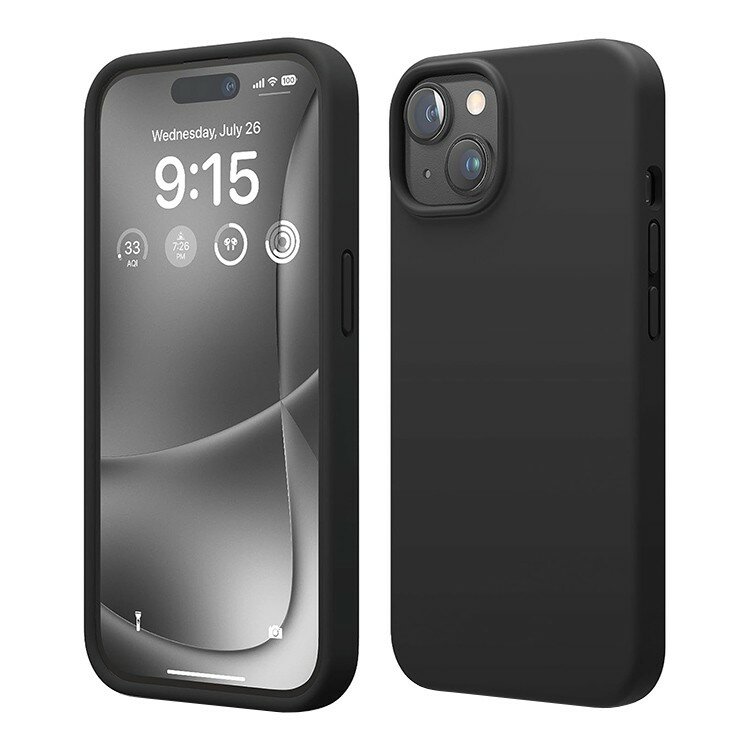 Elago силиконовый чехол для iPhone 15, Soft silicone (Liquid) Black