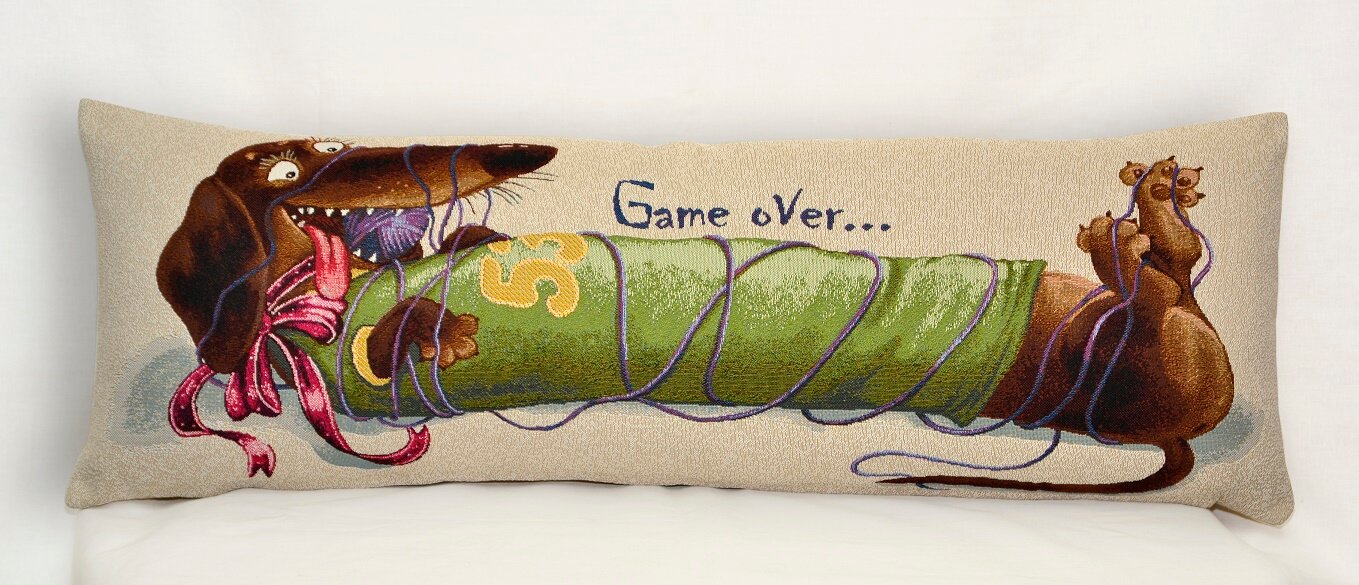 Подушка Декоративная Гобеленовая 32х85 "Баловни Игра закончена"