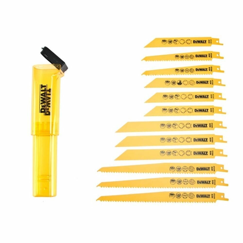 Набор полотен для сабельных пил по металлу и дереву DEWALT DT2445, 12 предметов