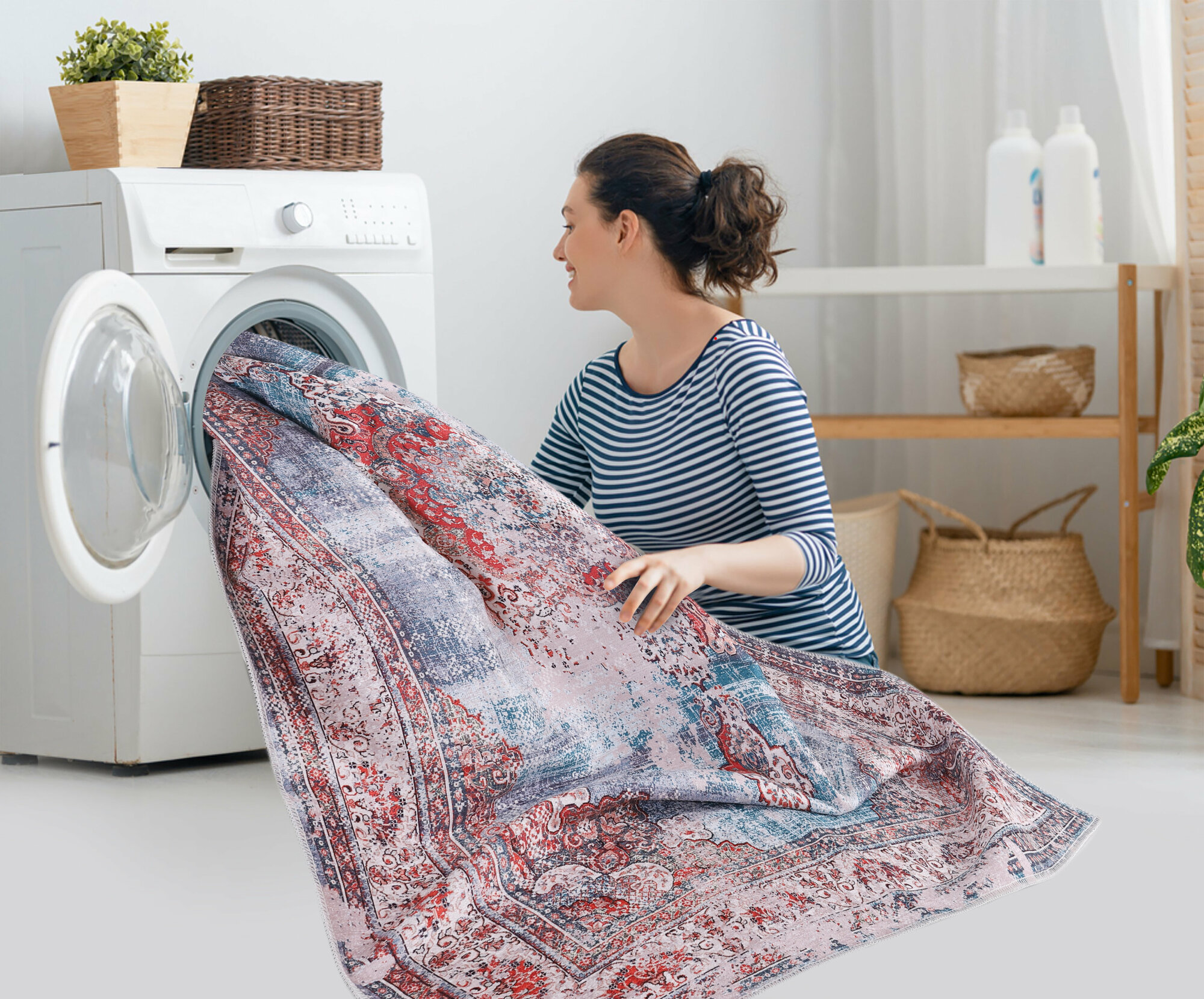 Ковер Divahome "Килим", прикроватный, безворсовый, 60x90 см, полиэстер/хлопок