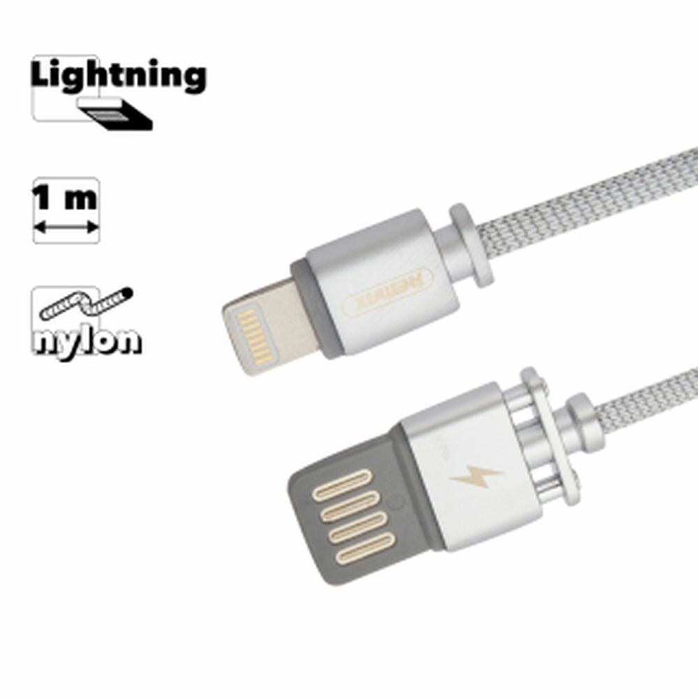 USB кабель Remax Dominator Series Cable RC-064i для смартфона Apple Lightning 8-pin, серебристый
