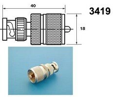 Переходник BNC штекер/UHF штекер (PL-259)