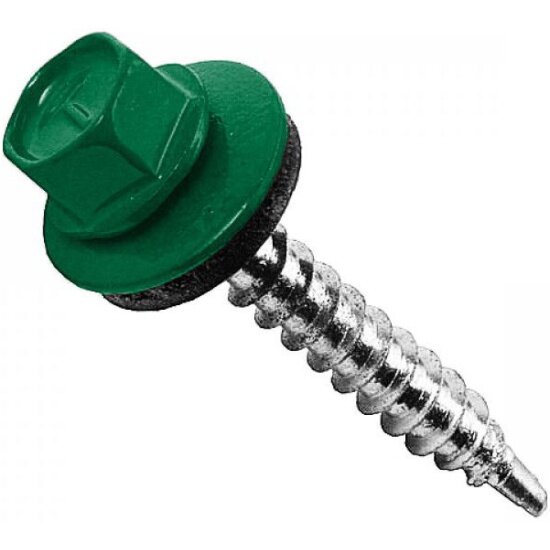 Кровельный саморез Befast с шайбой EPDM 5.5*19, RAL6005, наконечник сверло, 4000 шт, C6005919