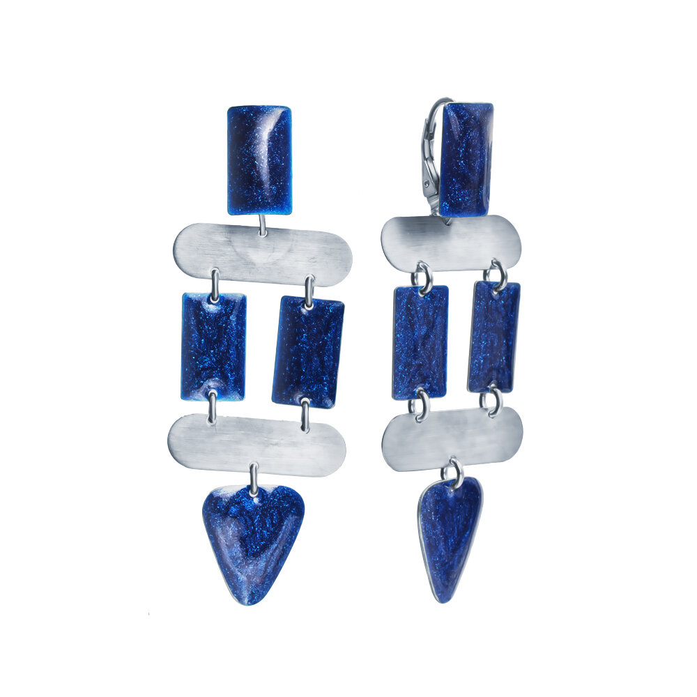 Серьги ELEMENT47, серебро, 925 проба, эмаль