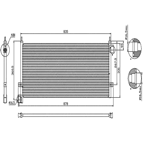 STELLOX 87-28001-SX (20555299 / 20838901 / 208389010) радиатор кондиционера 790x330x20 \Volvo (Вольво) fh16 03