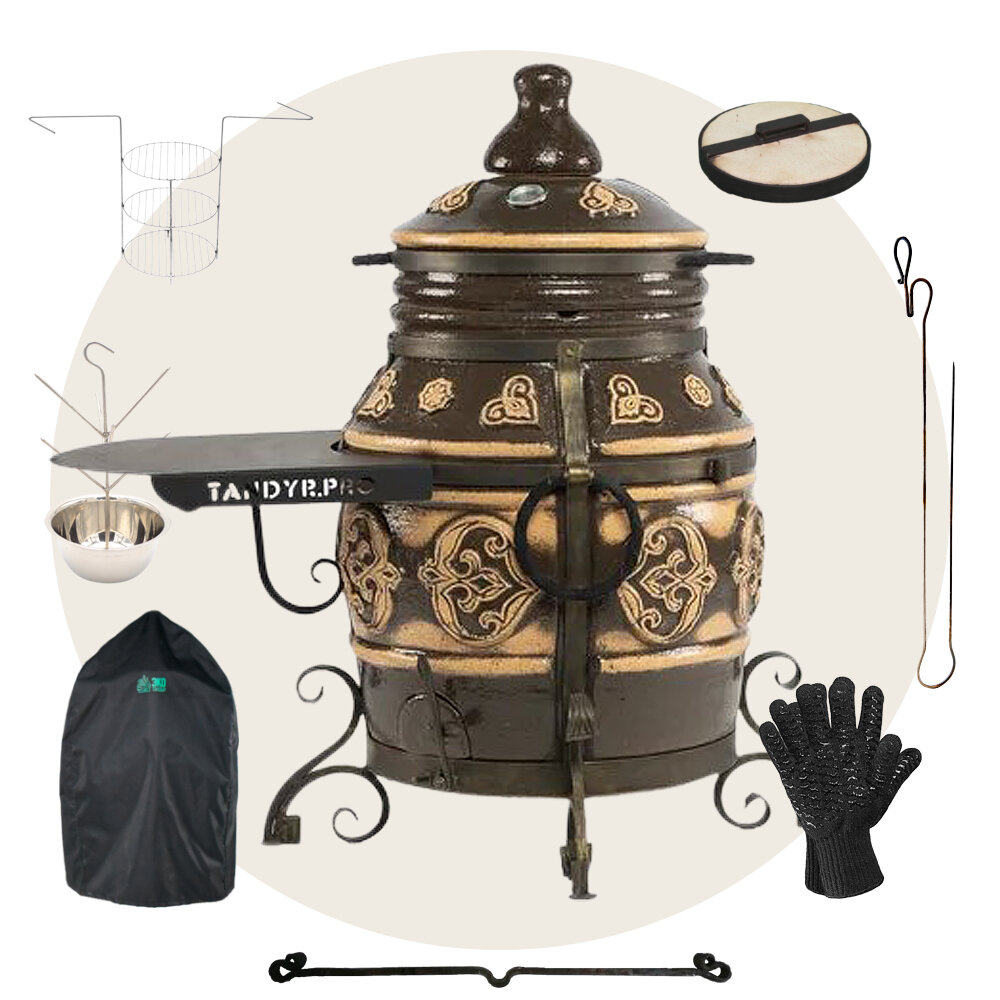 Комплект тандыр "ЭКОтандыр-Урал" со столиком, чёрный