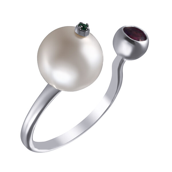 Кольцо, серебро, 925 проба, аметист