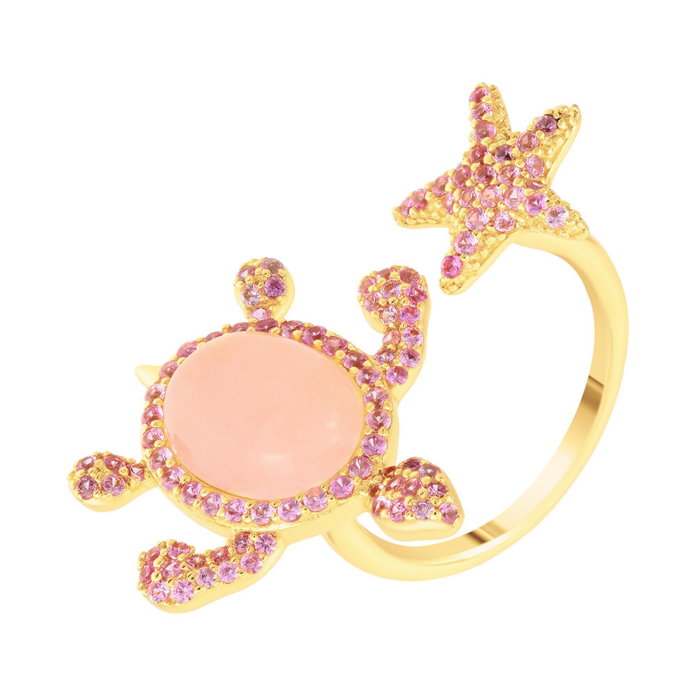 Кольцо, серебро, 925 проба, фианит, кварц