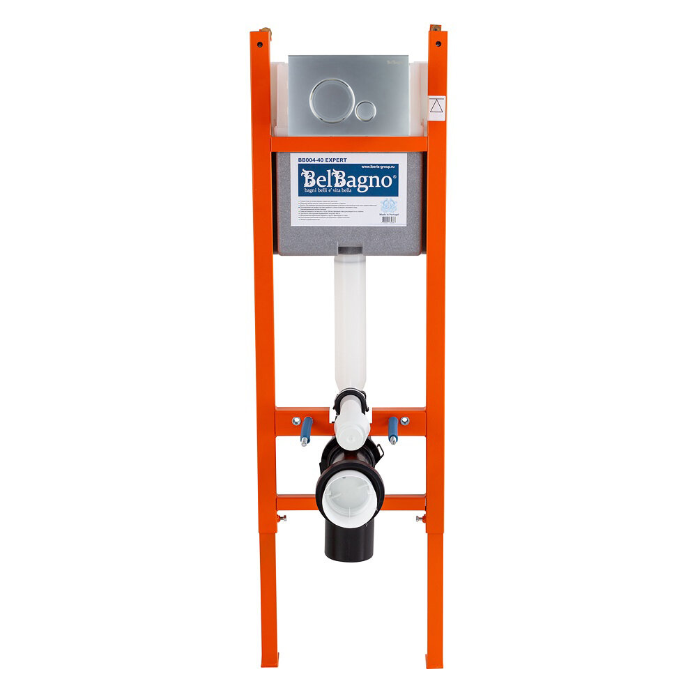 Инсталляция для унитаза BelBagno BB004-40 EXPERT с кнопкой BB016-SR-CHROME. M хром матовый