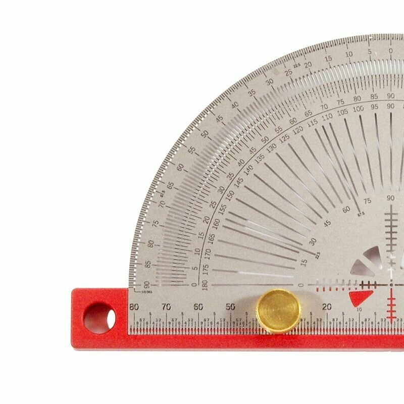 Транспортир 200 мм с упорной планкой в комплекте с механическим карандашом Woodwork RUL-20P