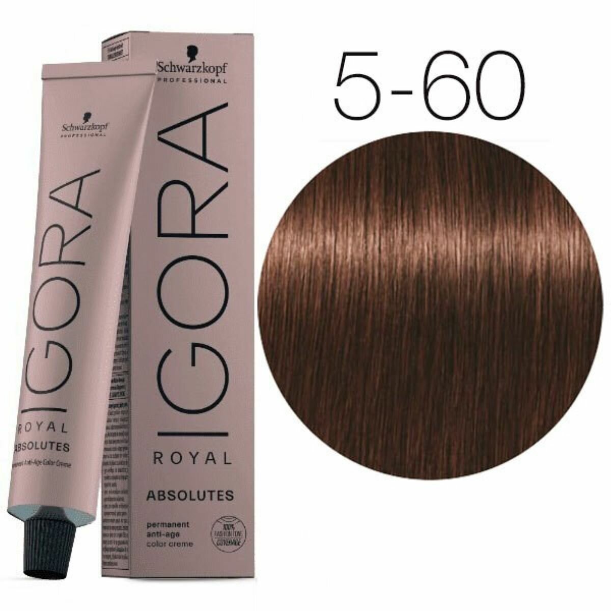 Schwarzkopf Professional Краска для волос Igora Royal Absolutes 5-60 Светлый коричневый шоколадный натуральный, 60 мл