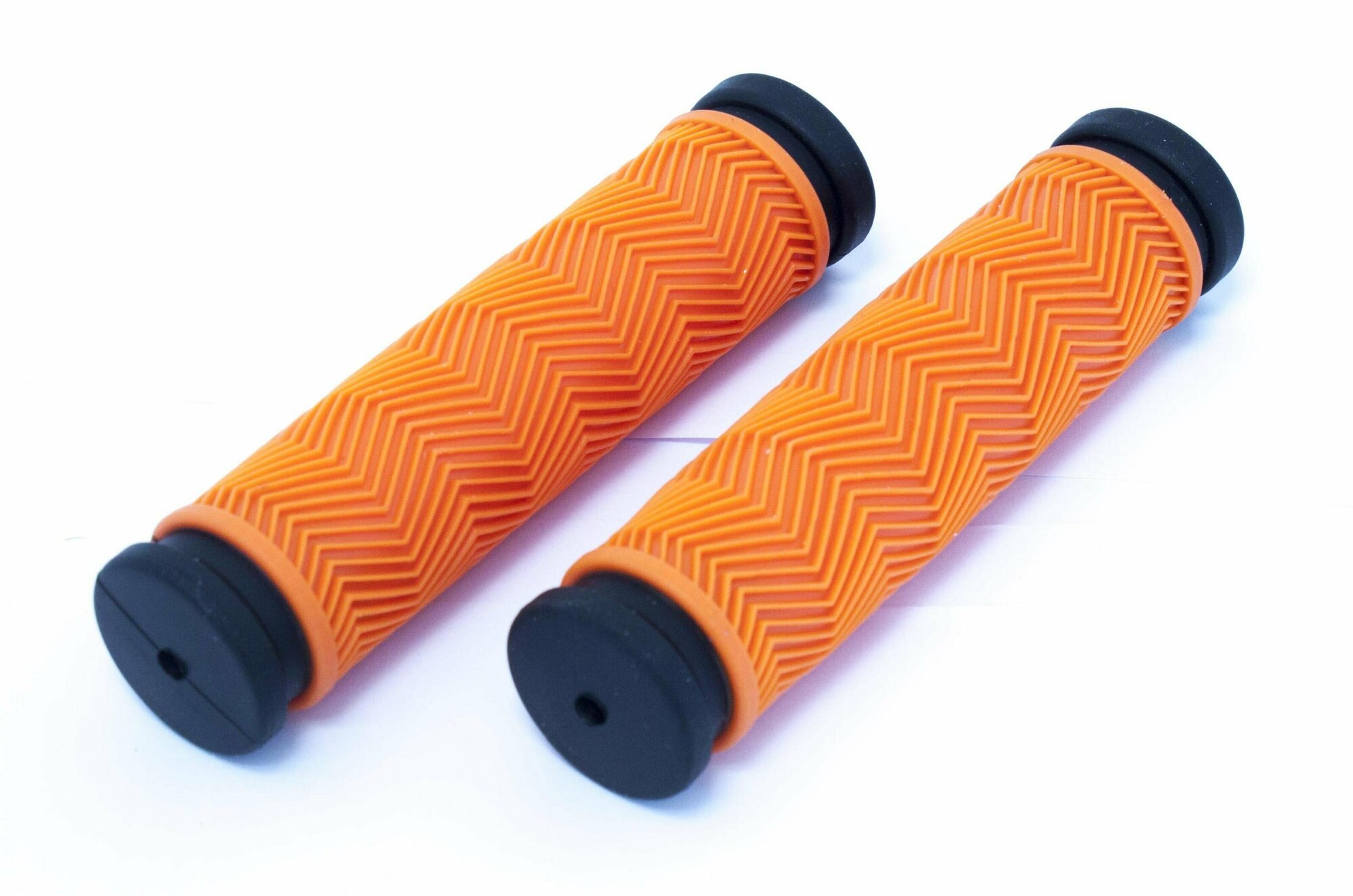 Ручки на руль для велосипеда грипсы резиновые 130мм, CLARKS С127, антискольжение, оранжево-черные