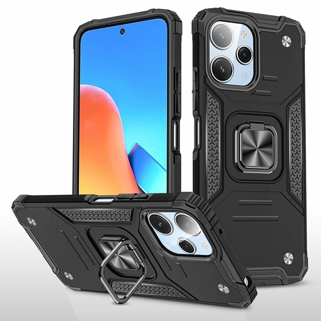 Чехол противоударный для Xiaomi Redmi 12 / Редми 12 armor (Черный)