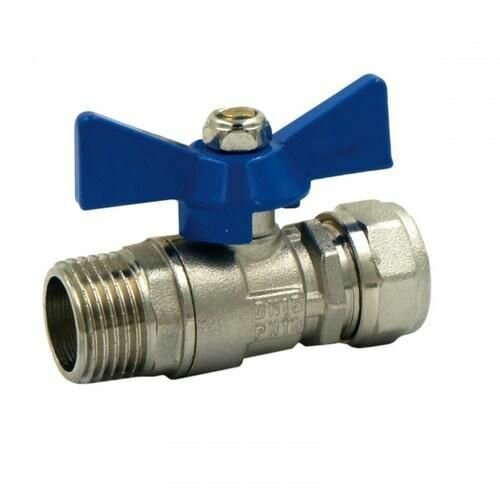 Кран шаровый 20х1/2 наружная резьба обжимное соединение TIM - 2 шт.