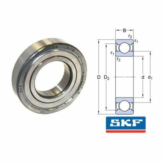 Подшипник SKF 6206 ZZ 30x62x16мм для Ariston, Indesit