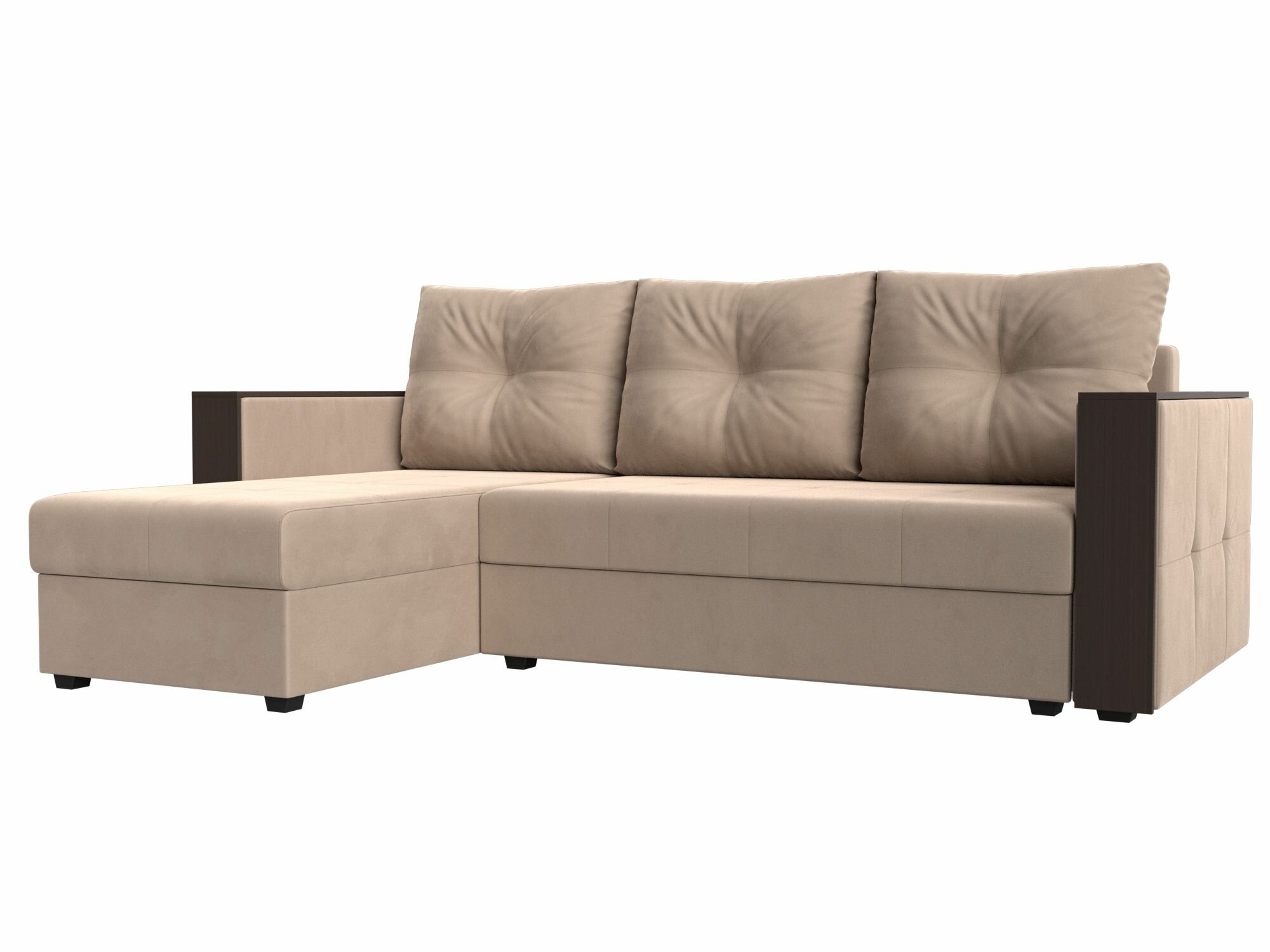 Угловой диван Валенсия Лайт левый угол, Велюр, Модель 117744L