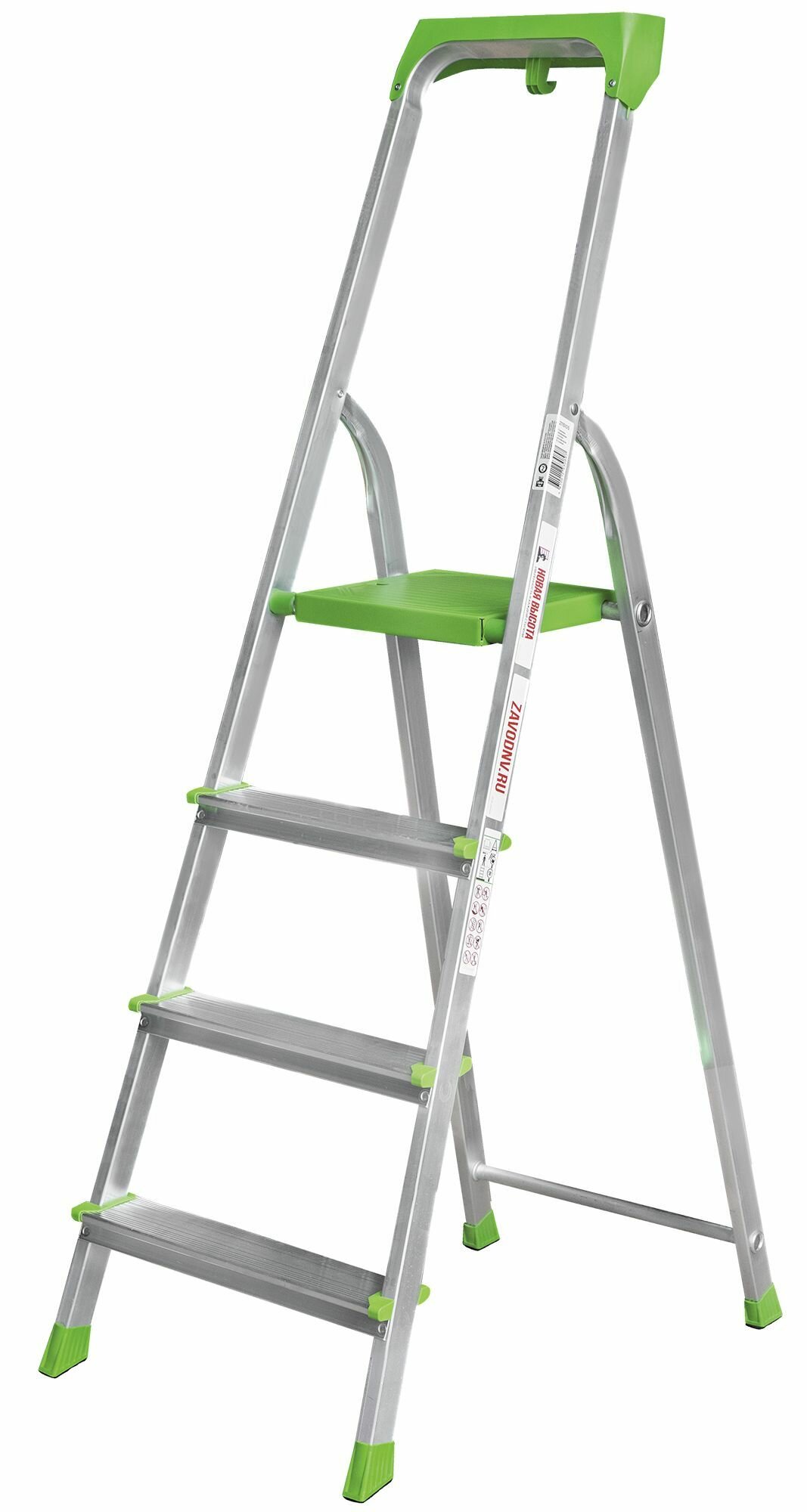 Стремянка 4 ступени алюминиевая Новая Высота NV2115 с органайзером 2К башмаки.