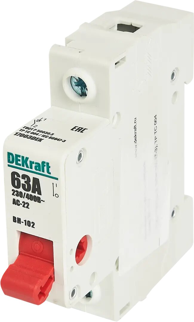 Выключатель-разъединитель Dekraft ВН-102 63 А 1P 63 А