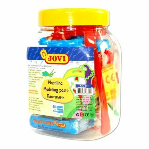 JOVI. Набор для лепки в банке 6 цв,3 стека, 6 форм арт.14х (Джови)
