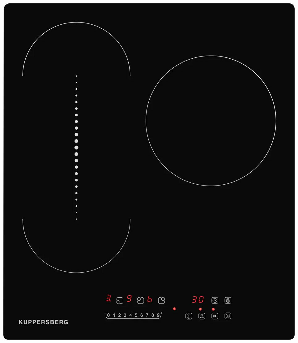 Электрическая варочная панель Kuppersberg ECO 411 45 см, 3 конфорки стеклокерамика, черный