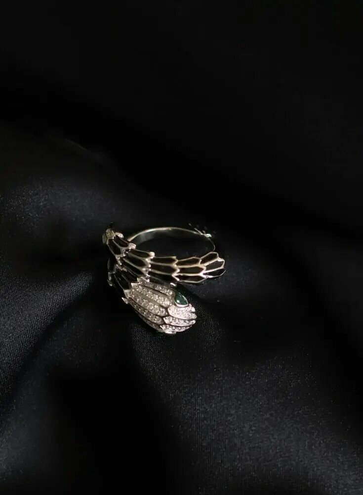 Кольцо, серебро, 925 проба, фианит