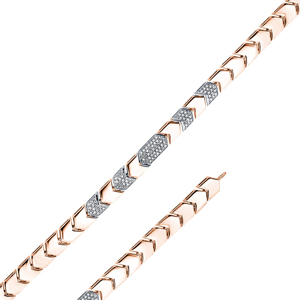 Браслет, красное золото, 585 проба, бриллиант