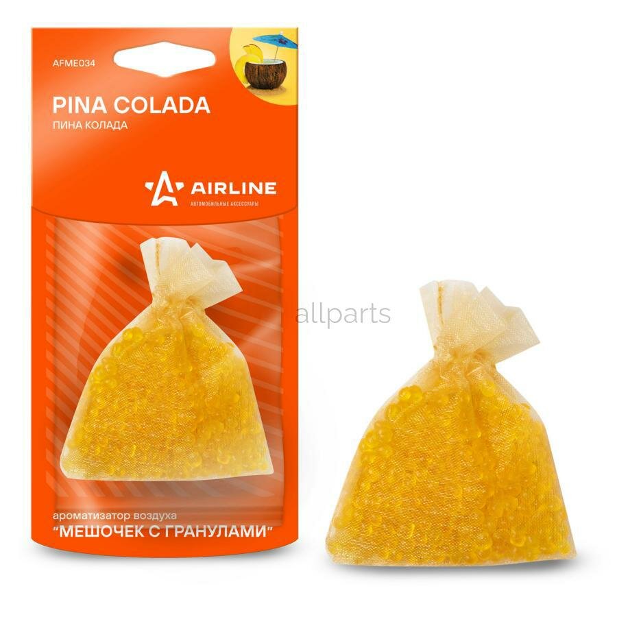 AIRLINE AFME034 ароматизатор подвесной мешочек С гранулами пина колада (AFME034)