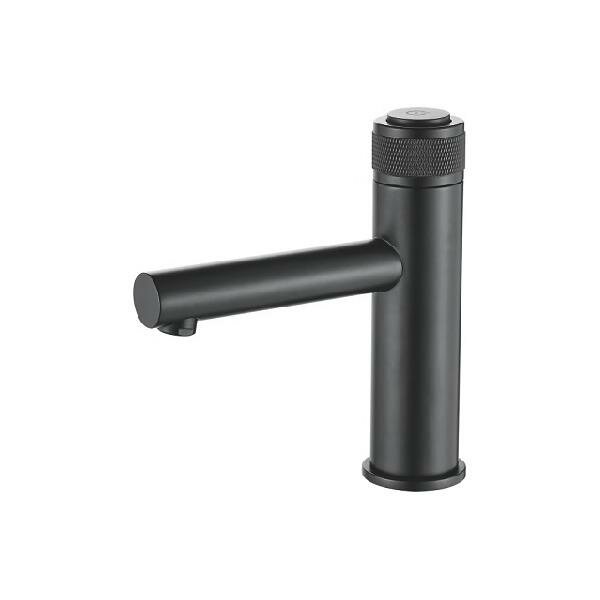 A90121F Смеситель для умывальника ACCOONA с гайкой Нажимной механизм Цвет: чёрный (10)