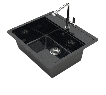 Мойка глян. Джекки Z9Q4(черн) 570x505x200, без сифона Granit MARR BERGG