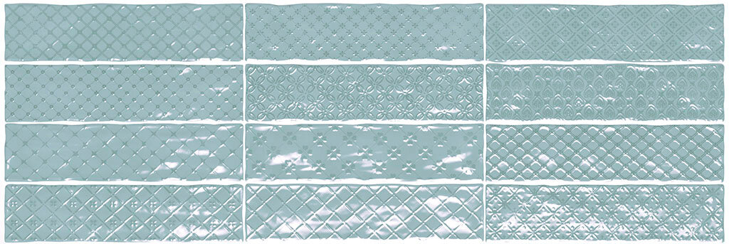 EL Barco Плитка MUSIC AZUL DECOR (12 видов рельефов, 12 видов рисунка) глянц, 7,5x30, арт. 78800480 (цена за 0.5 м2)