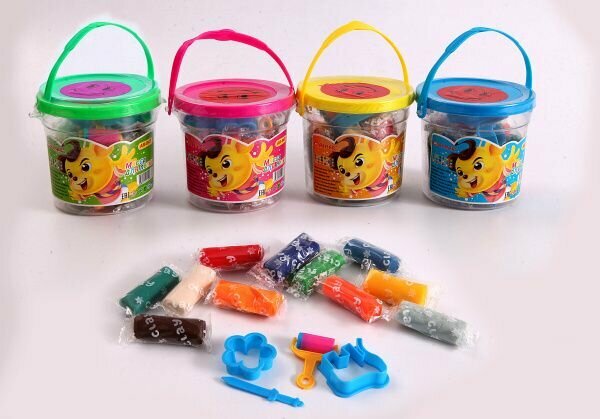 Масса для лепки 220гр. 12 цветов с набором форм "ASMAR"