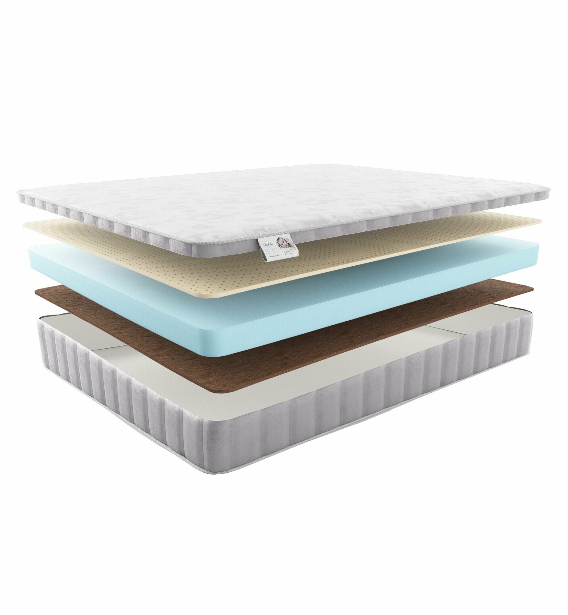 Матрас Materlux Lisma Kids 80х180 высота 12 см анатомический жесткий средней жесткости кокосовый латексный Беспружинный