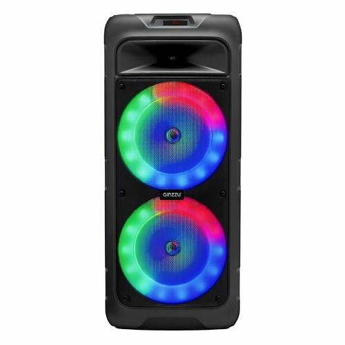 Музыкальный центр Ginzzu GM-230, 48Вт, с караоке, Bluetooth, FM, USB, micro SD, черный,
