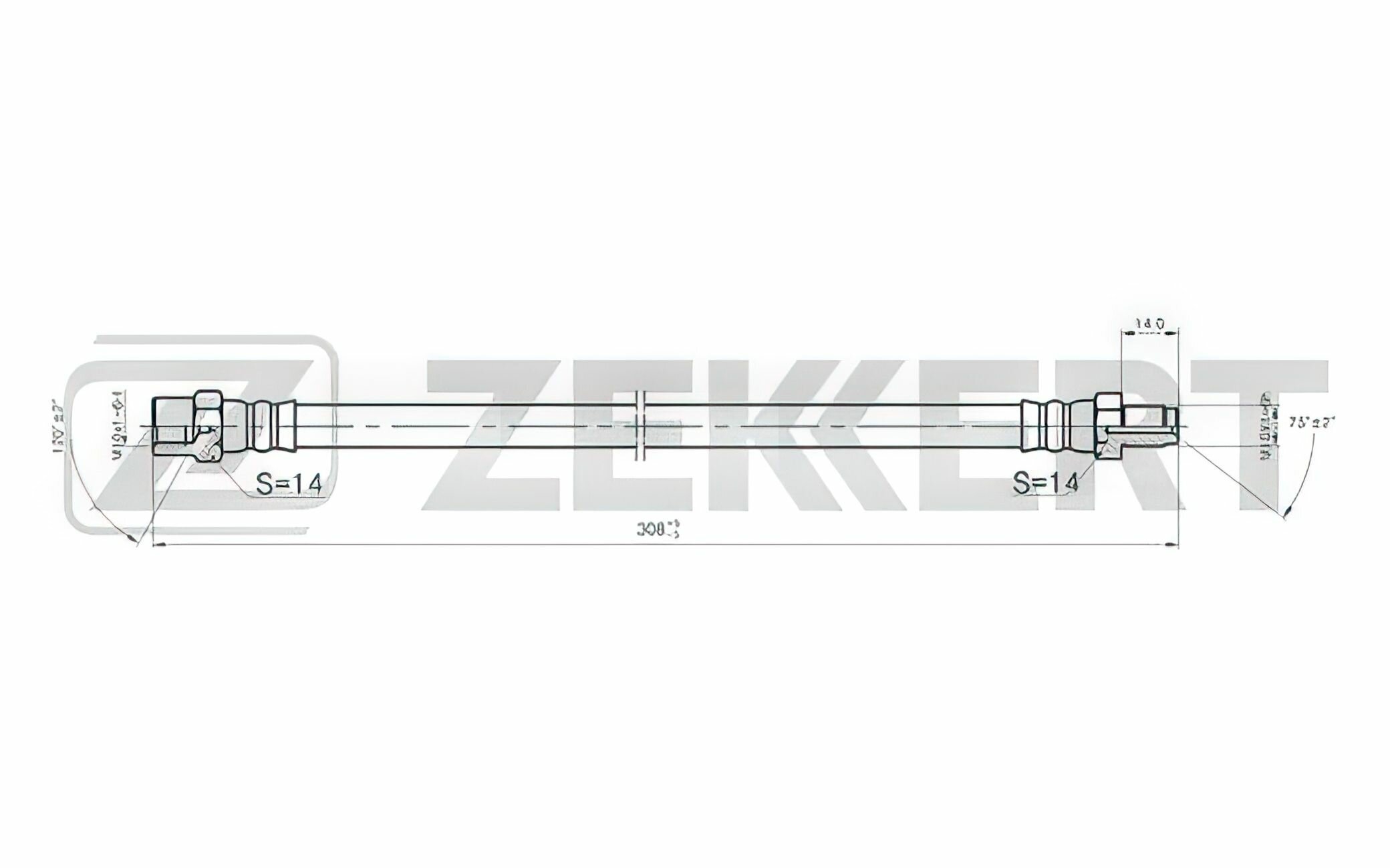 Шланг тормозной для Мерседес Ц, CLK, Е, С, SLK BS-9005 ZEKKERT — фото 1