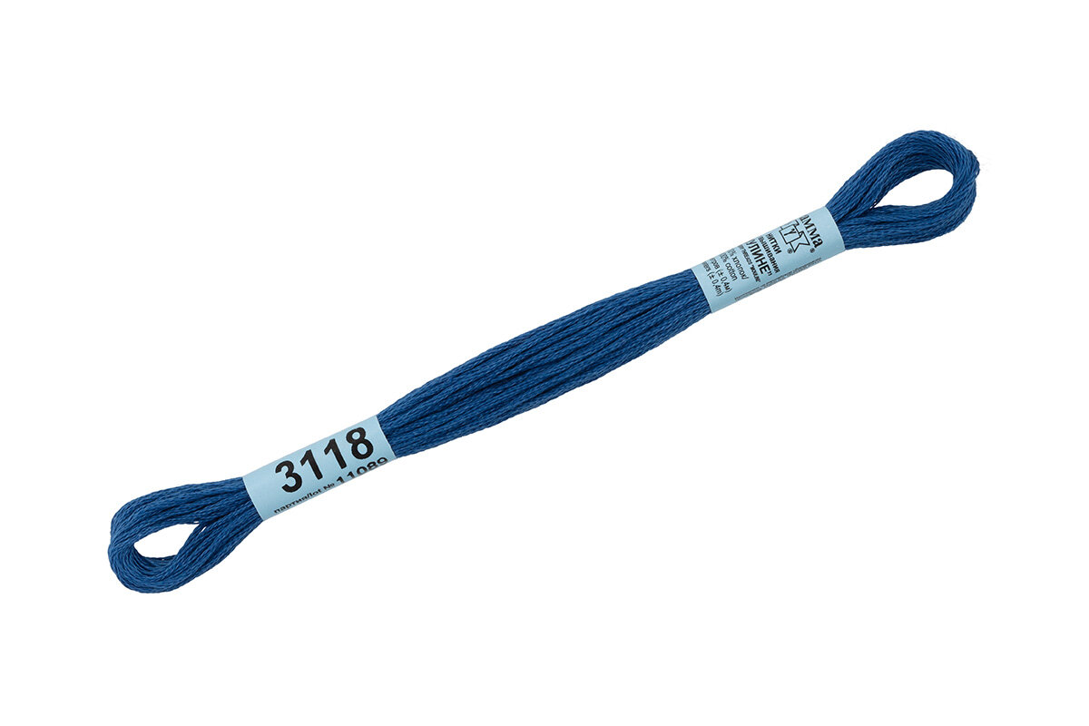 Мулине GAMMA нитки для вышивания 8м. 3118 синий, 1 штука.