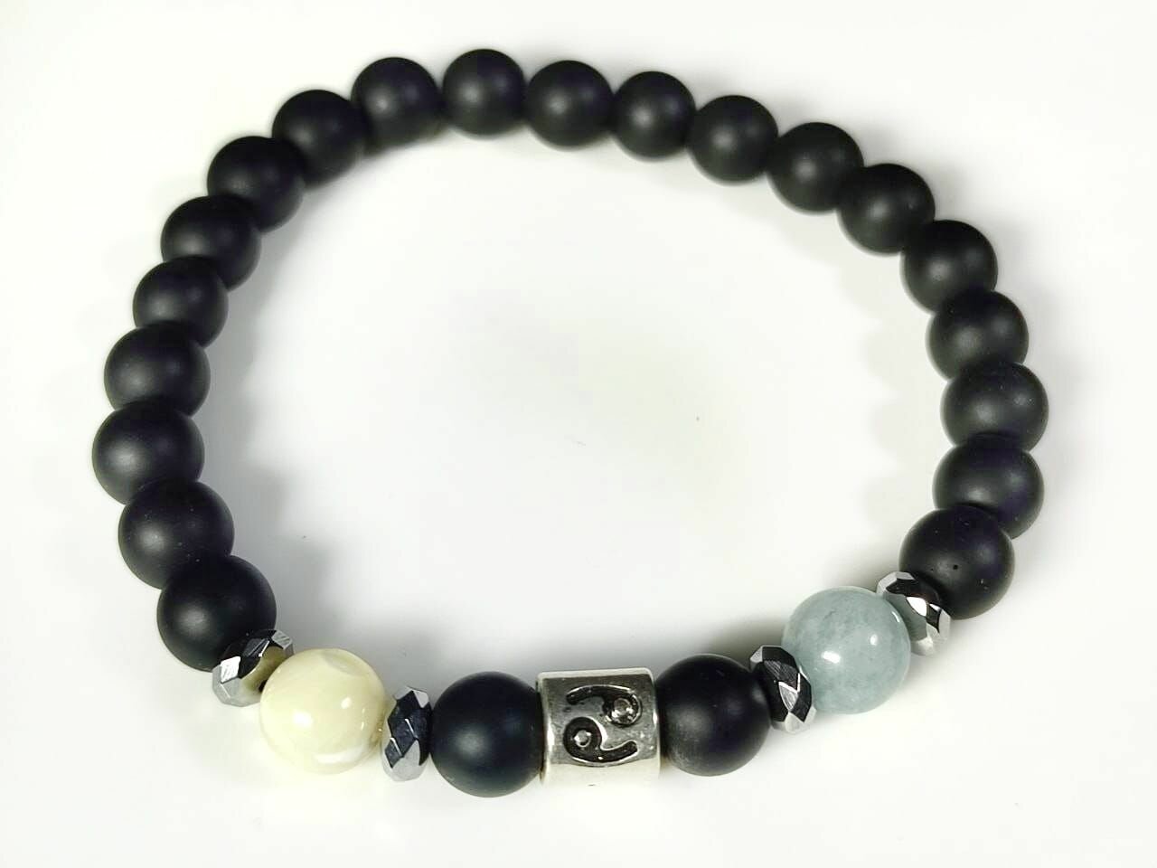 Браслет, аквамарин, перламутр