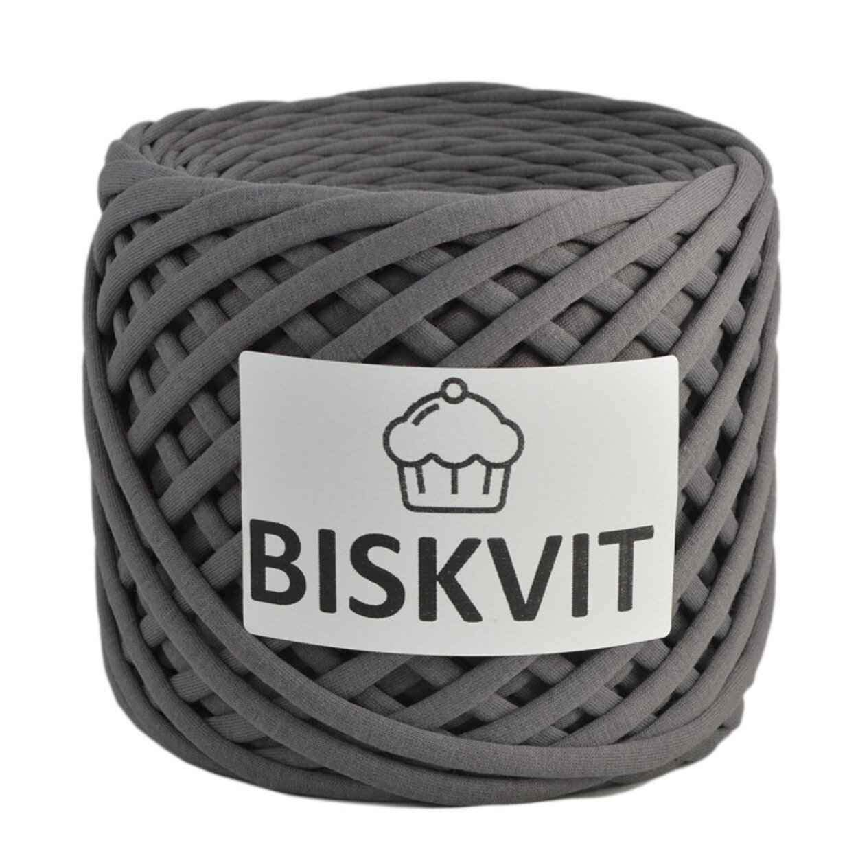 Пряжа Бисквит, Biskvit трикотажная, 330г, 100м, 100%хлопок, Графит (205) 1 шт