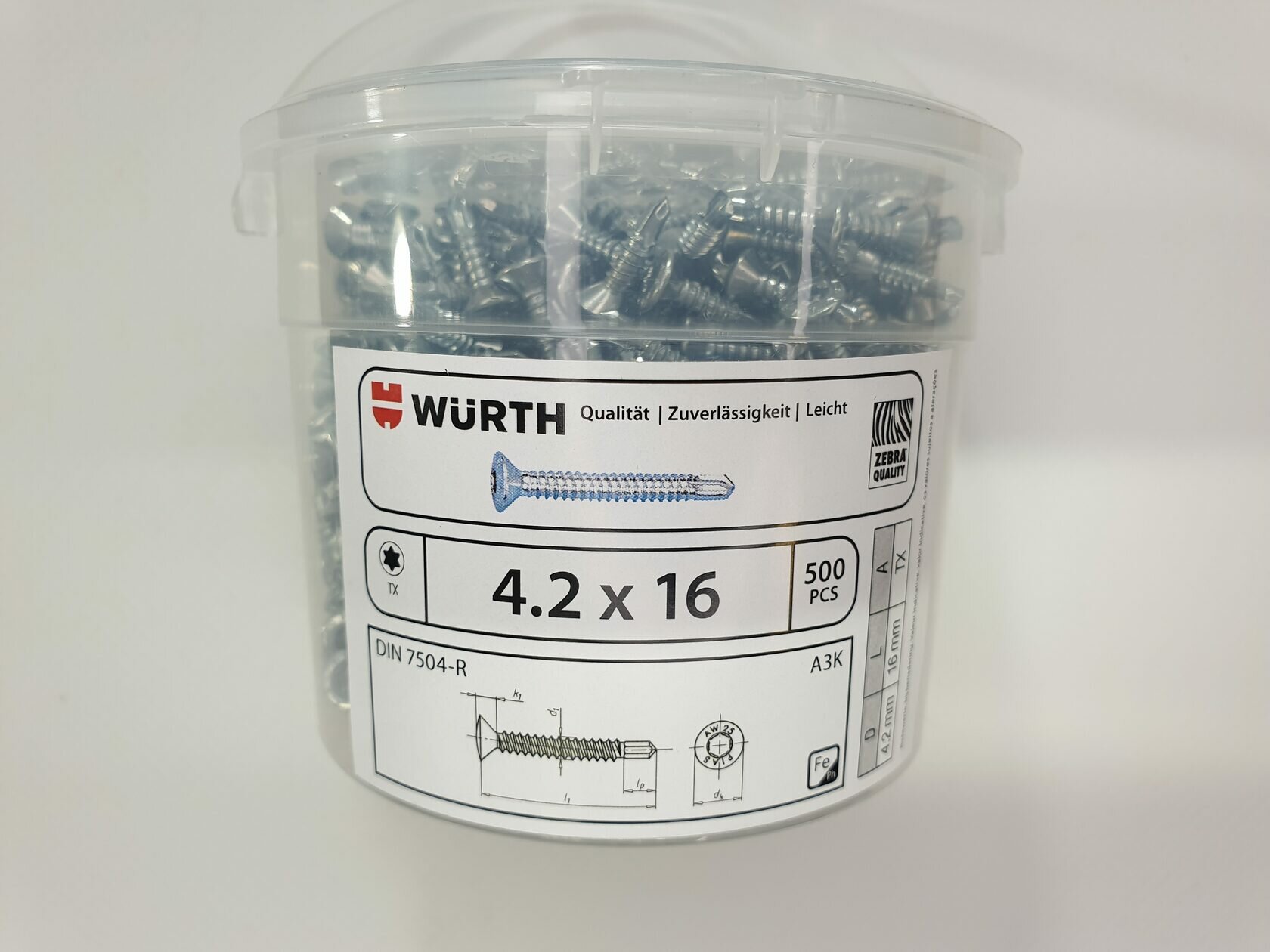 Саморез по металлу DIN 7504-R 4.2x16 (500 pcs) WURTH, Германия