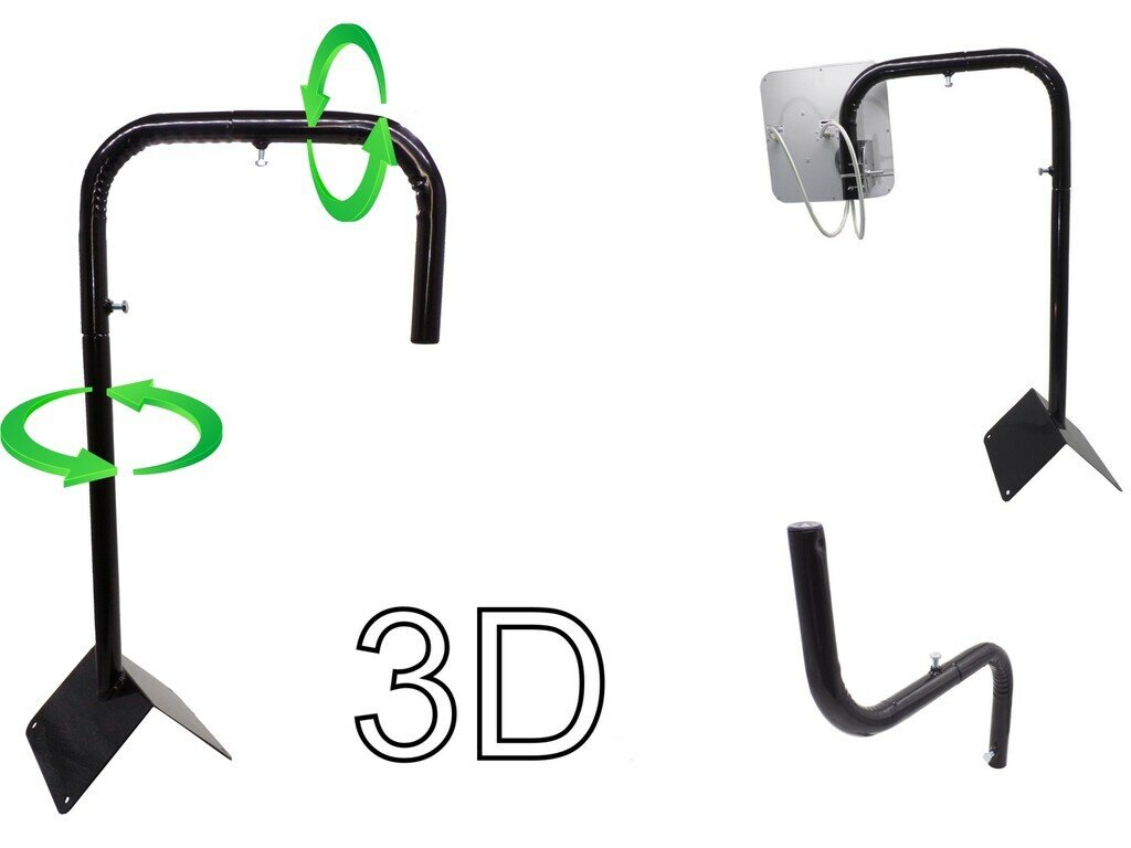 Кронштейн поворотный "MIMOMOUNT-502BK" чёрный 3D вращение. прокладка кабеля, на конёк; 0,7м; 32мм