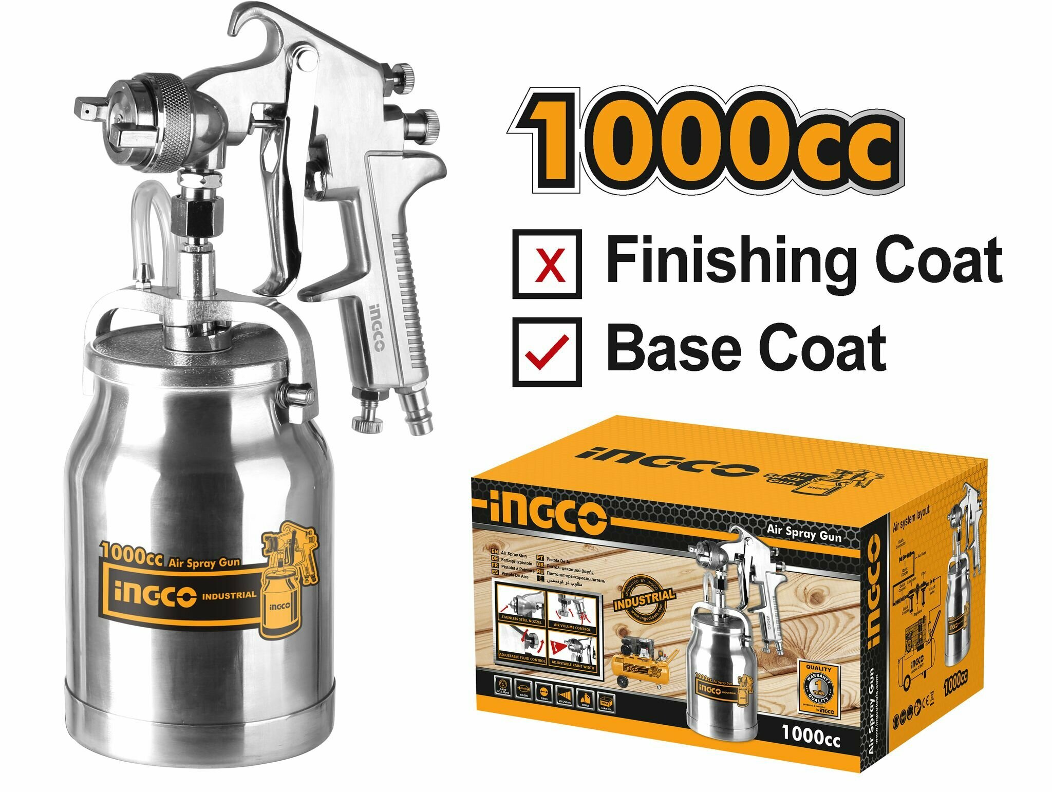 Краскопульт пневматический INGCO ASG3102